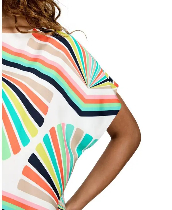 Trina Turk Breezy Top" Printed Modal Short Sleeve Blouse