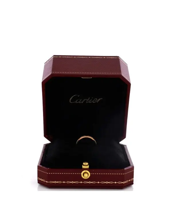 CARTIER Small Love Wedding Band Pave Diamonds Ring 18k Rose Gold And Diamonds