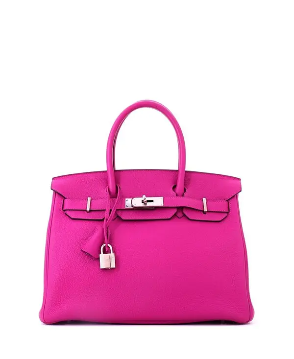 Hermès Birkin 30 Handbag Pink Togo With Palladium Hardware - Rose Pourpre