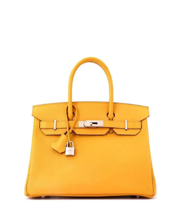 Hermès Birkin 30 Handbag Yellow Epsom With Palladium Hardware - Jaune Ambre