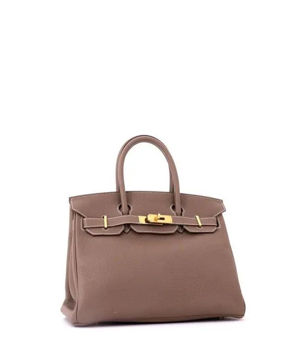 Hermès Birkin 30 Handbag Grey Togo With Gold Hardware - Etoupe