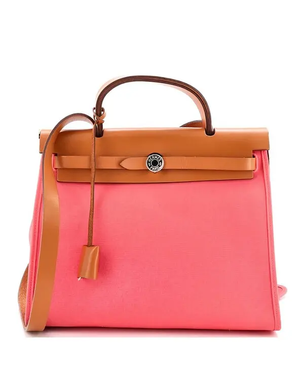 Hermès 31 Herbag Zip Leather And Toile