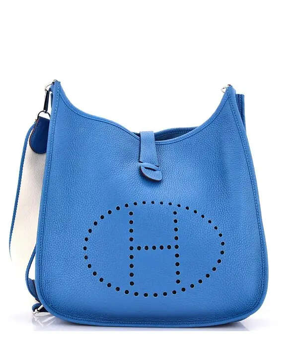 Hermès Gm Evelyne Bag Gen Iii Clemence - Blue