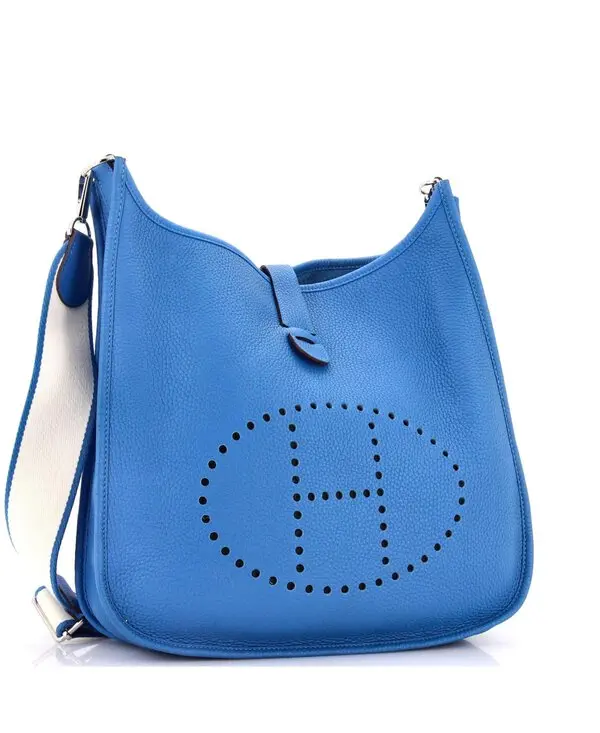 Hermès Gm Evelyne Bag Gen Iii Clemence - Blue