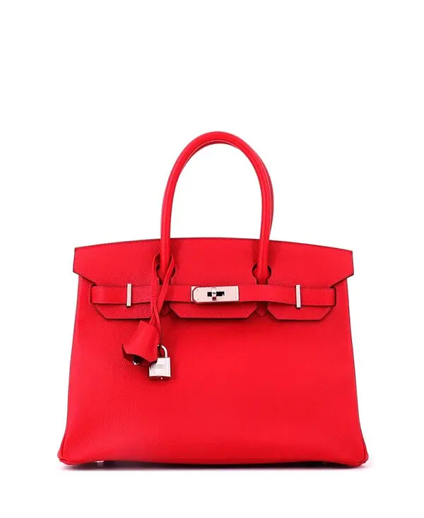 Hermès Birkin 30 Handbag Red Epsom With Palladium Hardware - Rouge Vif