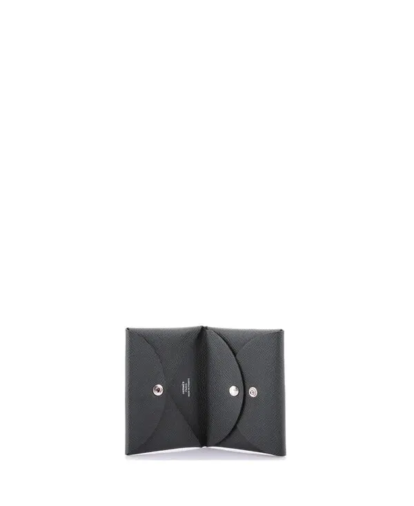 Hermès Calvi Duo Card Holder Epsom - Green