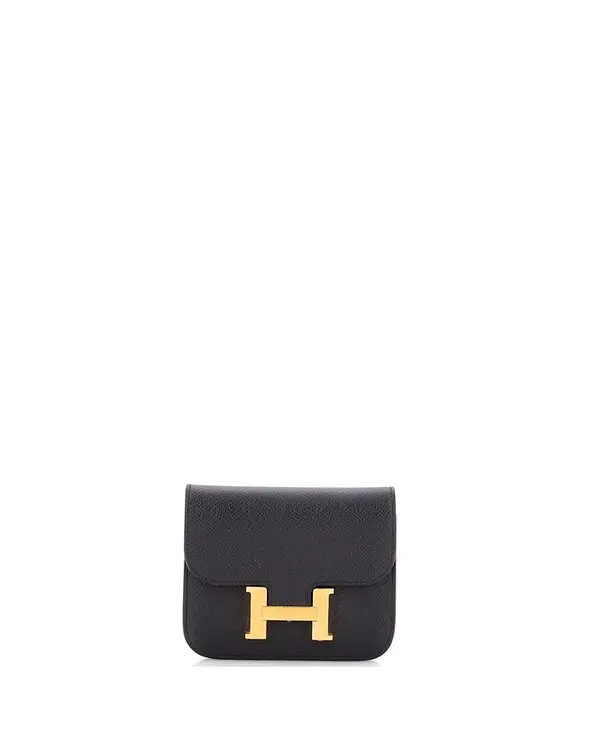 Hermès Constance Slim Wallet Epsom - Black