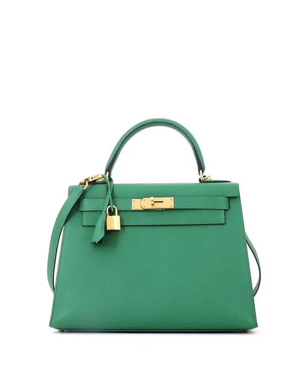 Hermès Kelly 28 Handbag Green Epsom With Gold Hardware - Cactus