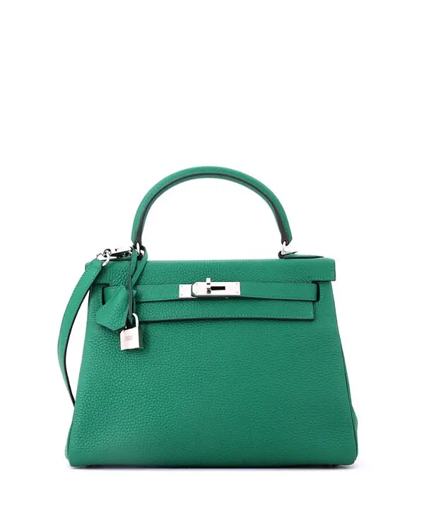 Hermès Kelly 28 Handbag Green Togo With Palladium Hardware - Vert Vertigo