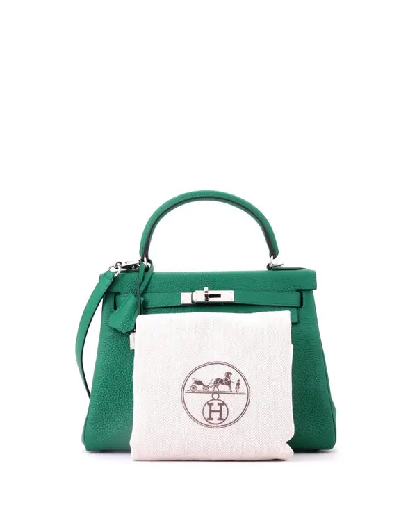 Hermès Kelly 28 Handbag Green Togo With Palladium Hardware - Vert Vertigo