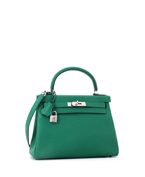 Hermès Kelly 28 Handbag Green Togo With Palladium Hardware - Vert Vertigo