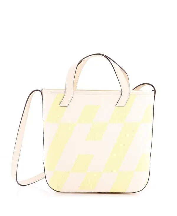 Hermès 27 Cabas H En Biais Tote Canvas With Leather - Yellow