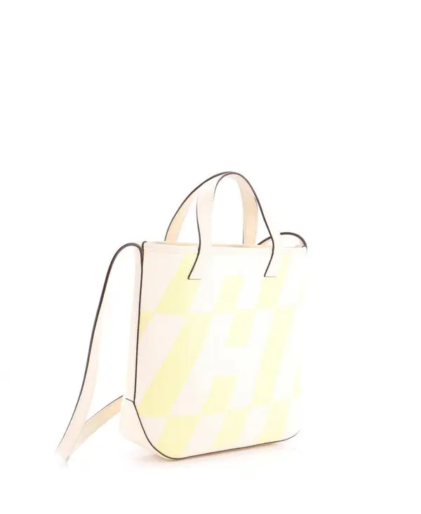 Hermès 27 Cabas H En Biais Tote Canvas With Leather - Yellow