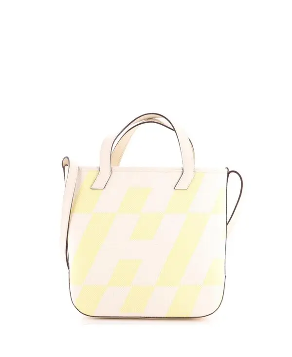 Hermès 27 Cabas H En Biais Tote Canvas With Leather - Yellow