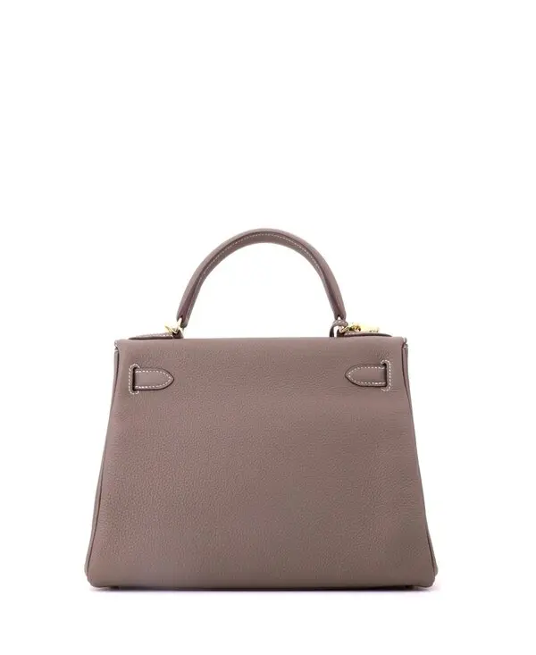 Hermès Kelly 28 Handbag Grey Togo With Gold Hardware - Etoupe