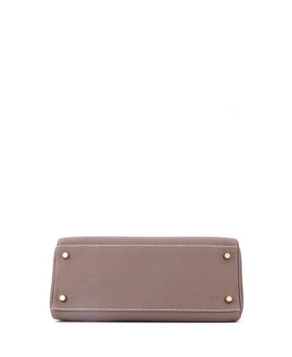 Hermès Kelly 28 Handbag Grey Togo With Gold Hardware - Etoupe