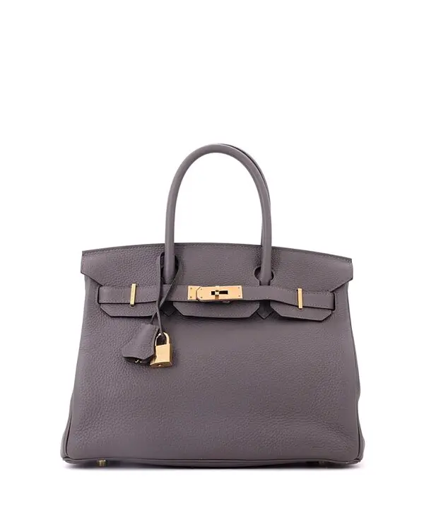 Hermès Birkin 30 Handbag Grey Togo With Gold Hardware - Etain