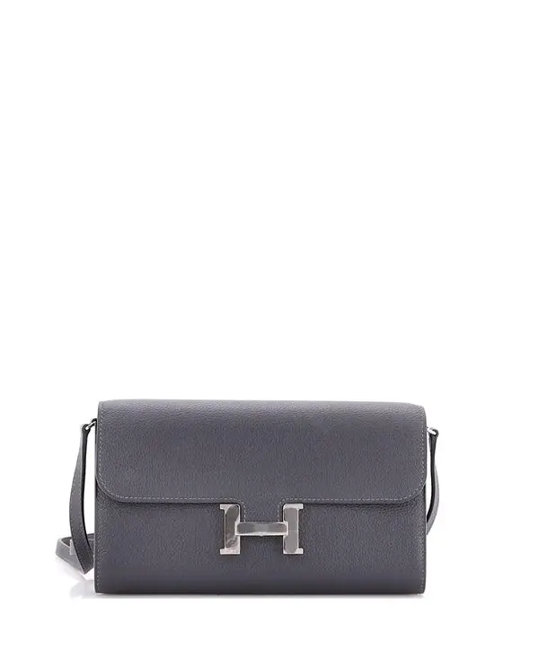 Hermès Constance To Go Wallet Evercolor - Gray