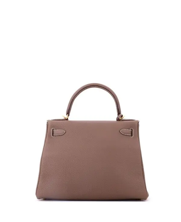 Hermès Kelly 28 Handbag Grey Togo With Gold Hardware