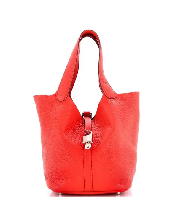 Hermès Mm Picotin Lock Bag Clemence - Red