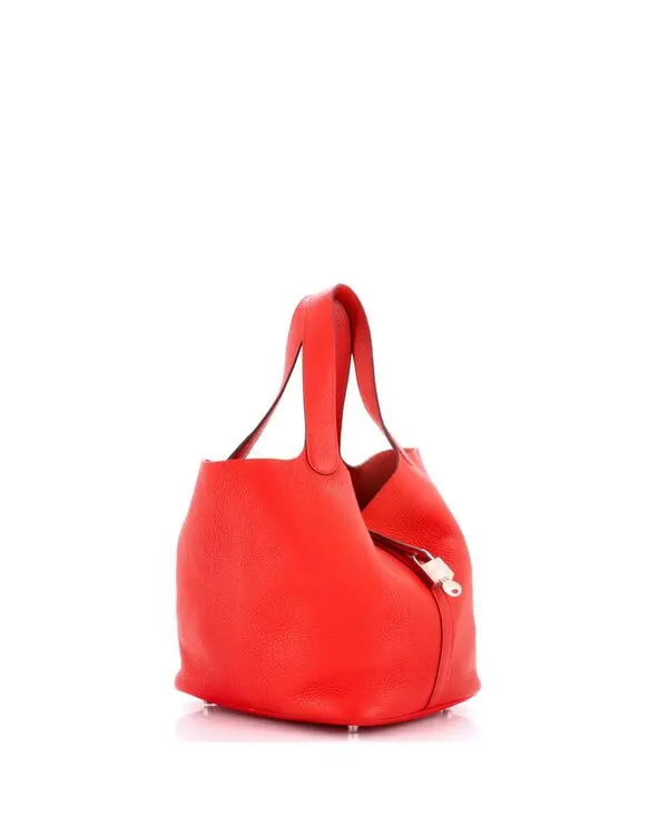 Hermès Mm Picotin Lock Bag Clemence - Red