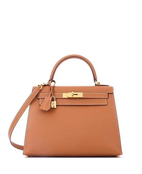 Hermès Kelly 28 Handbag Brown Epsom With Hardware - Gold