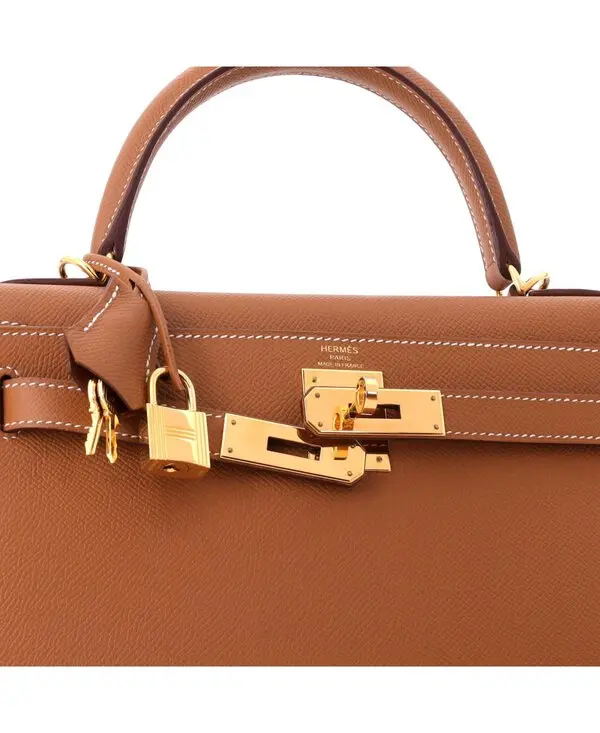 Hermès Kelly 28 Handbag Brown Epsom With Hardware - Gold