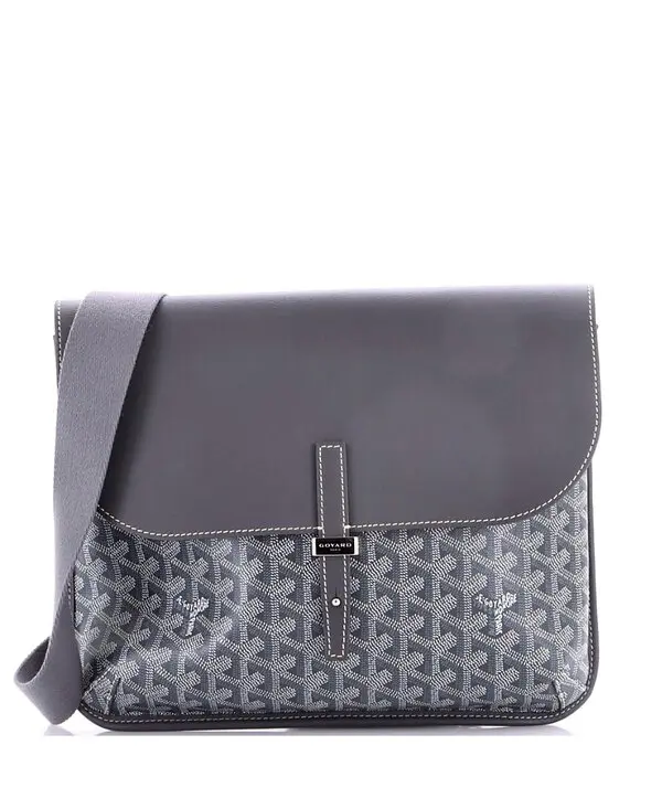 Goyard Coursier Messenger Bag Coated Canvas And Leather - Gray