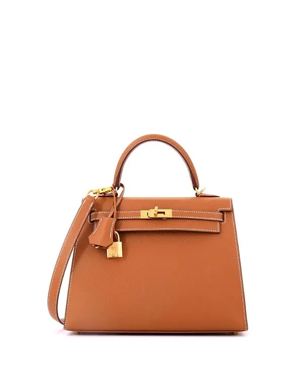 Hermès Kelly 25 Handbag Brown Epsom With Hardware - Gold