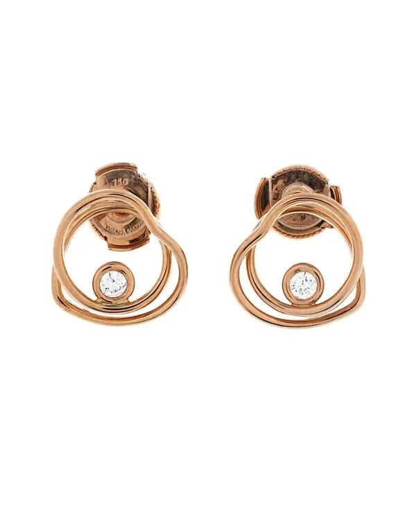 Hermès Tpm Vertige Coeur Stud Earrings 18k Rose Gold With Diamond - K Rose Gold