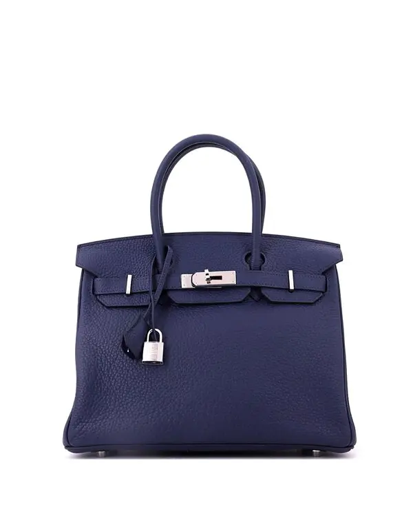 Hermès Birkin 30 Handbag Verso Togo With Palladium Hardware - Verso - Bleu De Malte/bleu Saphir