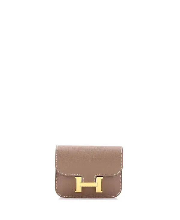 Hermès Constance Slim Wallet Evercolor - Gray
