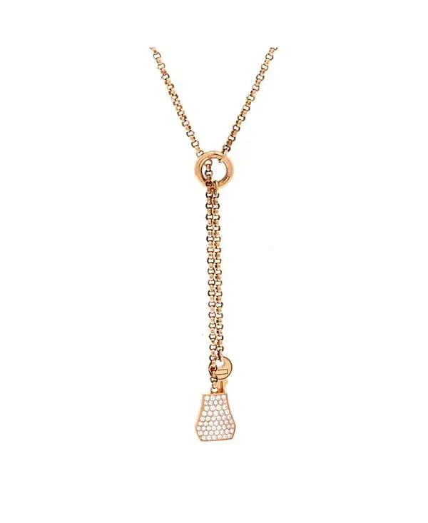 Hermès Small Kelly Clochette Pendant Necklace 18k Rose Gold With Diamonds, 16.5 - K Rose Gold