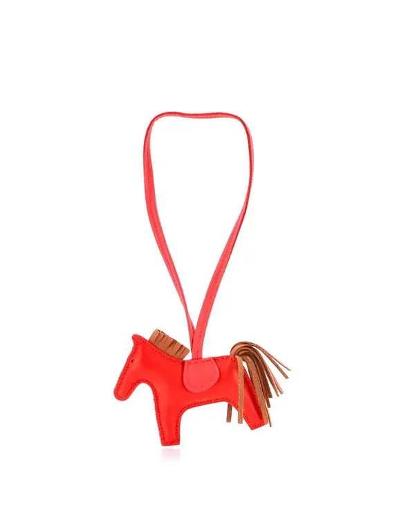 Hermès Pm Grigri Rodeo Bag Charm Leather - Red