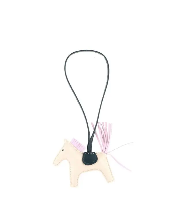 Hermès Pm Grigri Rodeo Bag Charm Leather - White/ Green/ Pink/ White