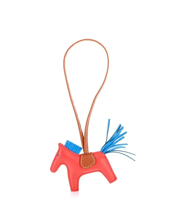 Hermès Pm Grigri Rodeo Bag Charm Leather - Pink/ Blue/ Brown/ Pink