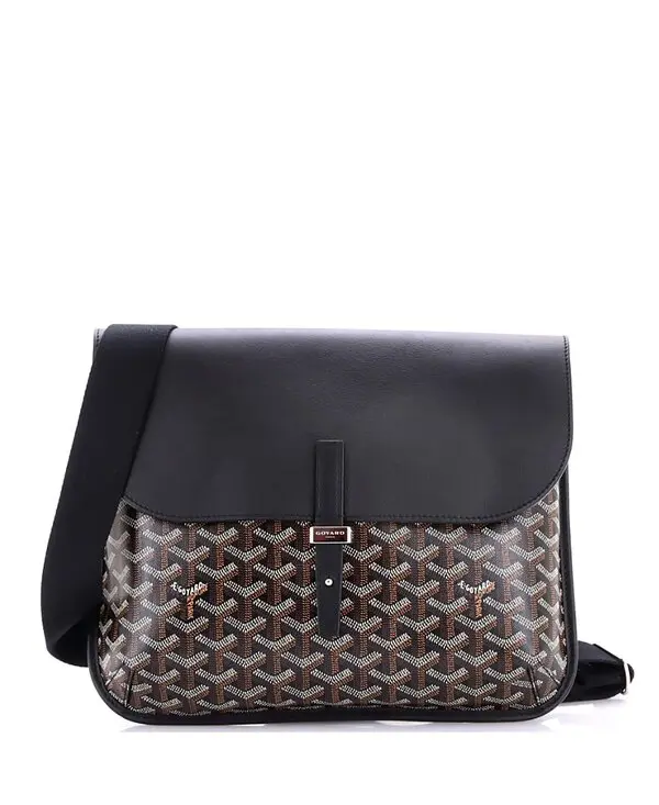 Goyard Coursier Messenger Bag Coated Canvas And Leather - Black