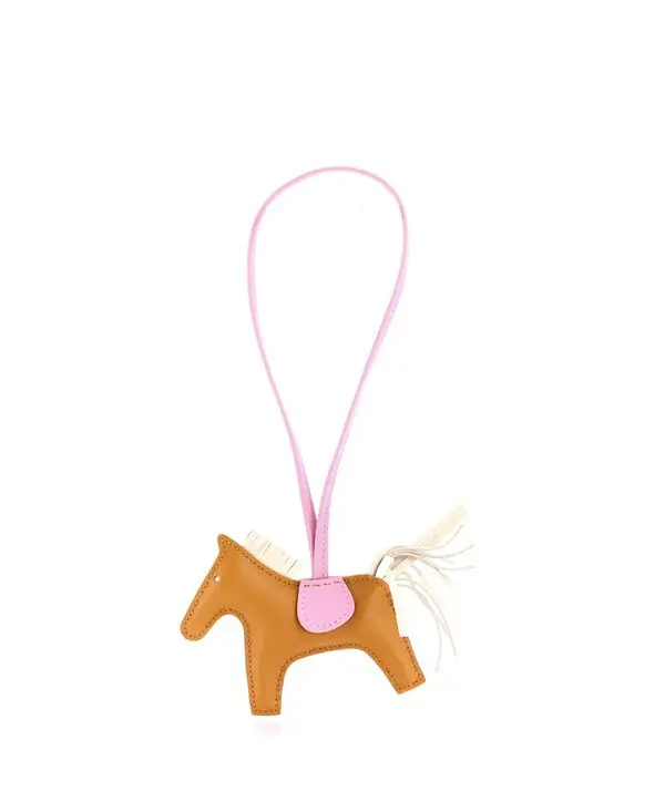Hermès Pm Grigri Rodeo Bag Charm Leather - Brown/ Brown/ Pink
