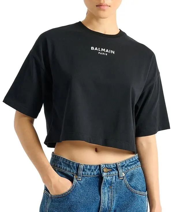 Balmain Embroidered Cotton T-shirt - Black