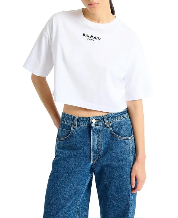 Balmain Embroidered Logo Cotton T-shirt - White