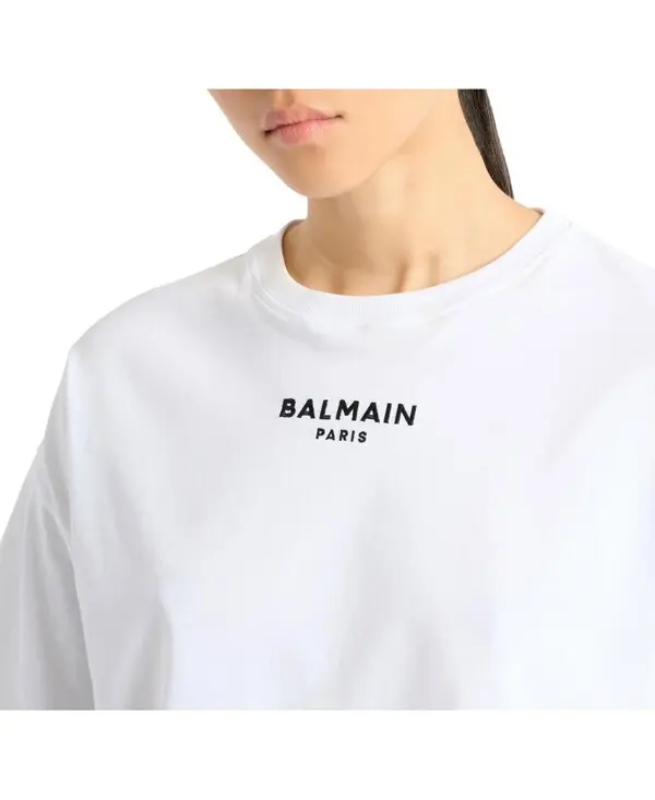 Balmain Embroidered Logo Cotton T-shirt - White