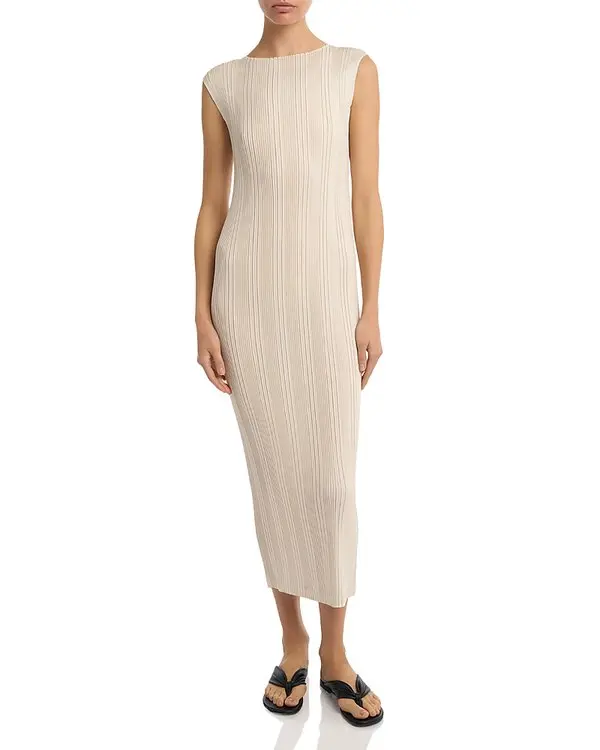 Issey Miyake Ribbed Midi Dress