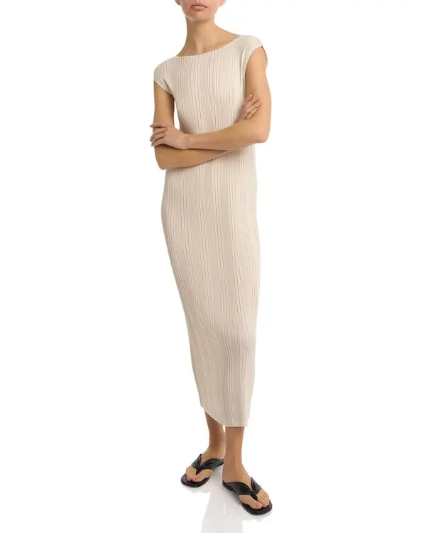 Issey Miyake Ribbed Midi Dress