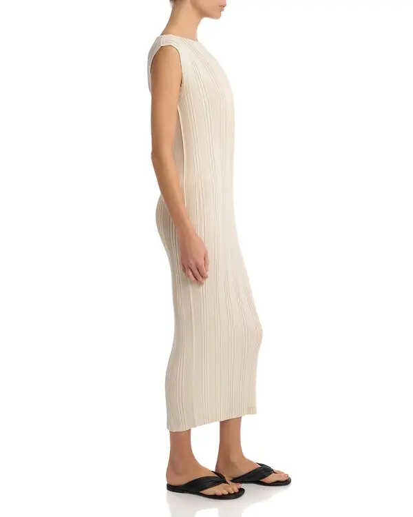 Issey Miyake Ribbed Midi Dress