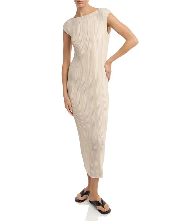 Issey Miyake Ribbed Midi Dress