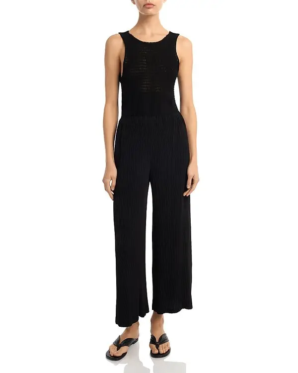 Issey Miyake Textured Wide Leg Pants - Black