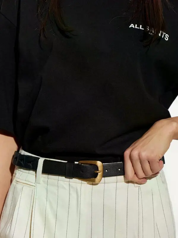 ALLSAINTS Braided Leather Belt With Gold-tone Buckle