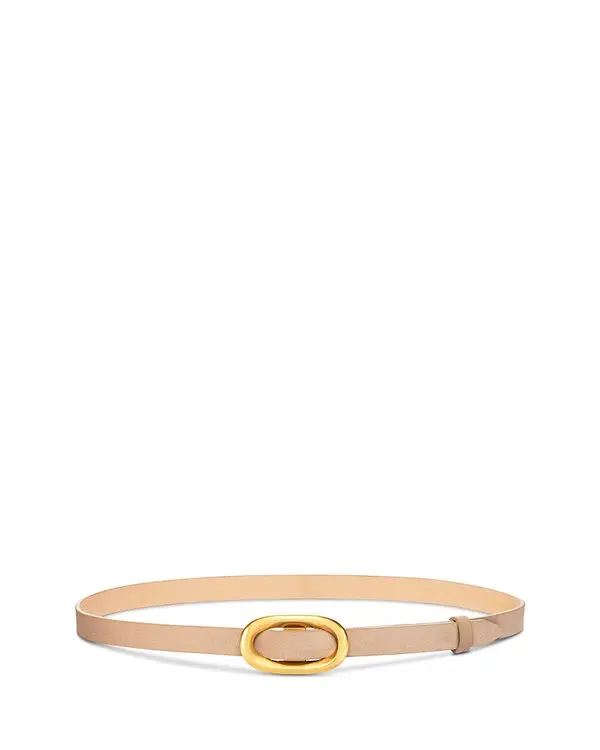 Rag & Bone Harper Leather Belt With Gold Tone Buckle - Tan