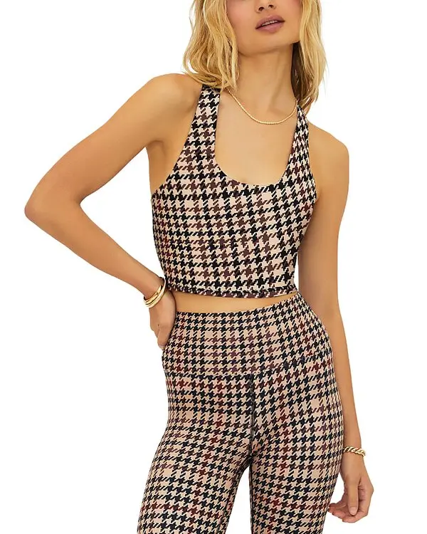 Beach Riot Yara Houndstooth Print Top - Midnight Houndstooth