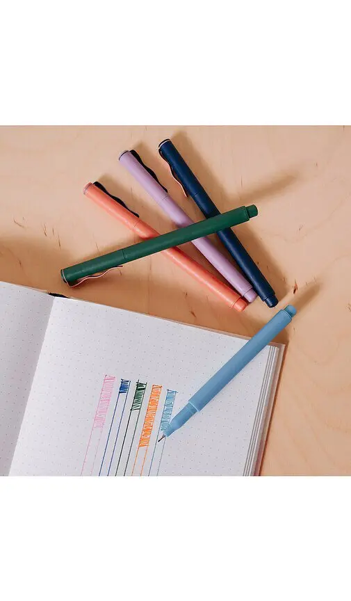 Papier Quintet Fineliners In Blue, Green
